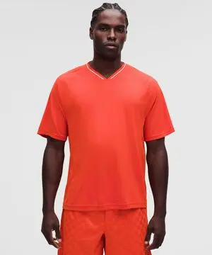 Lululemon Relaxed-fit Collared Jersey Short-sleeve Shirt - Cherry Ember