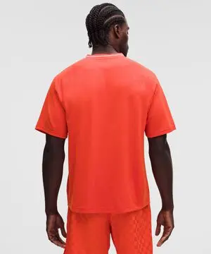 Lululemon Relaxed-fit Collared Jersey Short-sleeve Shirt - Cherry Ember