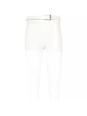 VESTIAIRE D'UN OISEAU LIBRE Belted Mesh-panel Trousers - Neutrals