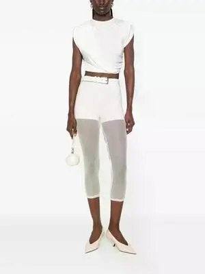 VESTIAIRE D'UN OISEAU LIBRE Belted Mesh-panel Trousers