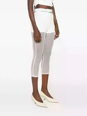 VESTIAIRE D'UN OISEAU LIBRE Belted Mesh-panel Trousers