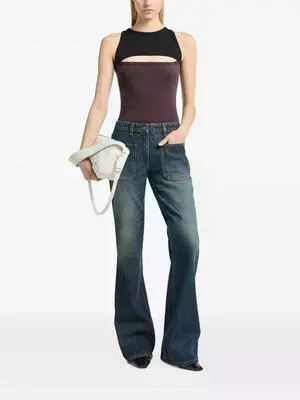 COURREGES Slash Contrast Tank Top - Red