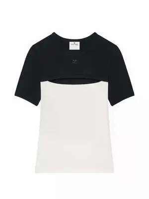 COURREGES Cut-out Colour-block T-shirt