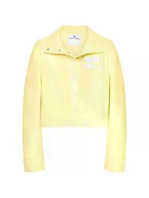 COURREGES Cropped Vinyl-effect Jacket - Yellow