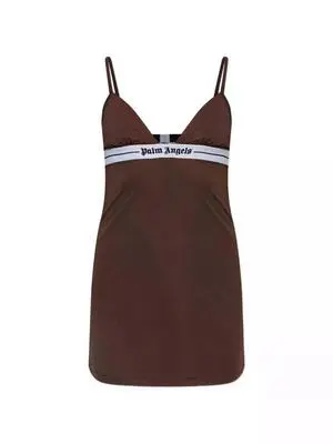 Palm Angels Logo-tape Slip Mini Dress