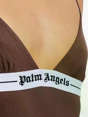 Palm Angels Logo-tape Slip Mini Dress