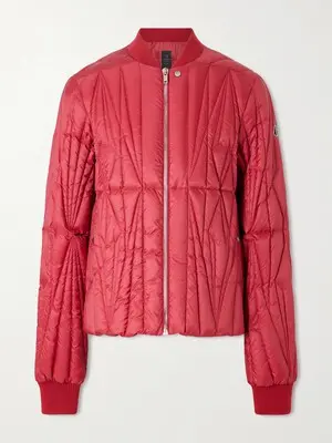 Rick Owens Moncler Logo-appliquéd Quilted Shell Down Jacket - Red