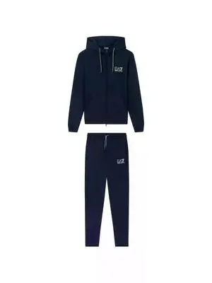 EA7 Pure Cotton Tracksuit With Hood - Blue
