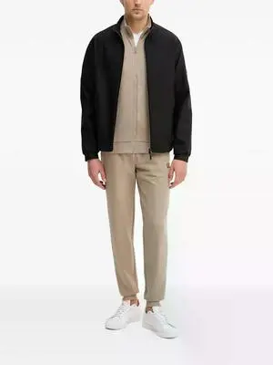 EA7 Zipped Geometric Bomber Jacket - Black