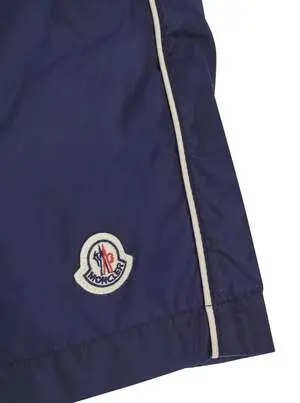 Moncler Tech Fabric Swim Shorts With Applied Logo Patch