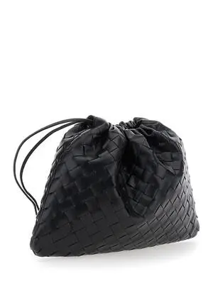 Bottega Veneta Leather Shoulder Bag With Intreccio Motif - Multicolor