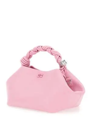 GANNI Leather Blend Handbag With Braided Handle - Multicolor