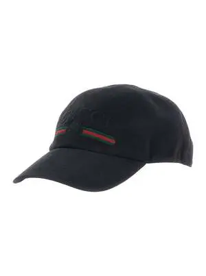 Gucci Baseball Cap With Embroidered Logo - Black