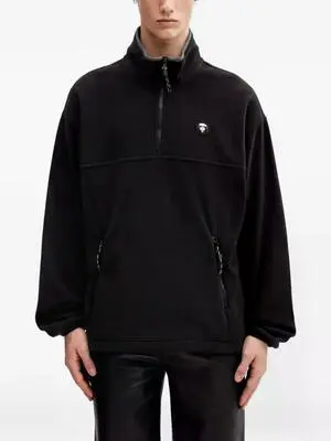 AAPE BY *A BATHING APE Logo Detail Zip-up Sweatshirt - Black