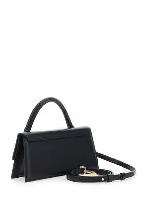 Jacquemus Le Chiquito Long Leather Handbag With Logo - Black