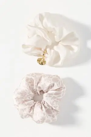 FRASIER STERLING Sat Scrunchies, Set Of 2 - Sandy
