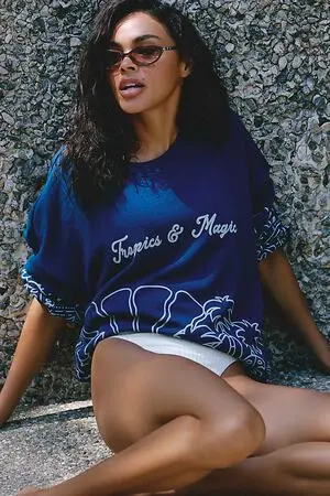 CELANDINE X Tigre Indigo Printed Pullover