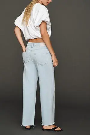 Paige Anessa High-rise Crop Wide-leg Jeans - Motif