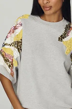 Essentiel Antwerp Embellished Short Sleeve Sweatshirt