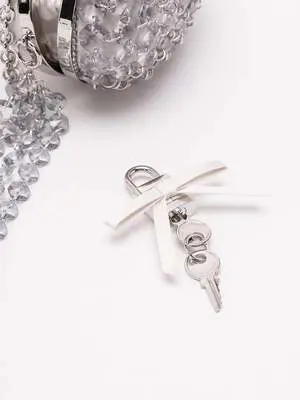 SELF-PORTRAIT Oval Crystal Embellished Clutch With Chain Strap