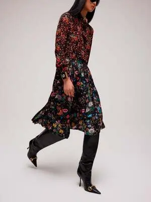 Gucci Floral Pleated Silk Skirt - Multicolor