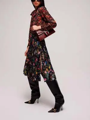 Gucci Floral Pleated Silk Skirt - Multicolor