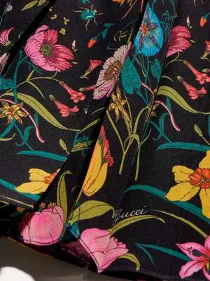 Gucci Floral Pleated Silk Skirt - Multicolor