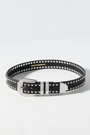 PETIT MOMENTS Studded Double Barrel Belt - Black