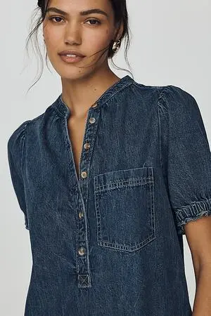 PILCRO Aly Puff-sleeve Mini Dress