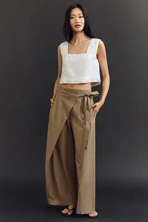 WHITEROOM + CACTUS Wrap Side-tie Pants - Brown