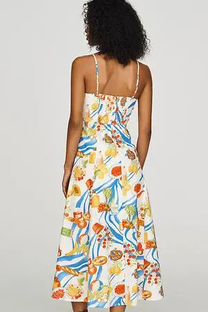 Moon River Printed Cotton A-line Dress
