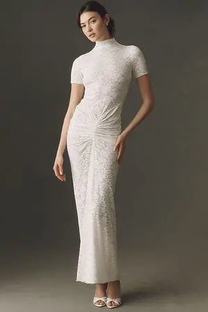 Ronny Kobo Ruched Bodycon Maxi Dress - Ivory