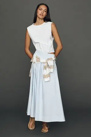 Anthropologie Muscle Tank Twofer Dress - Light Blue