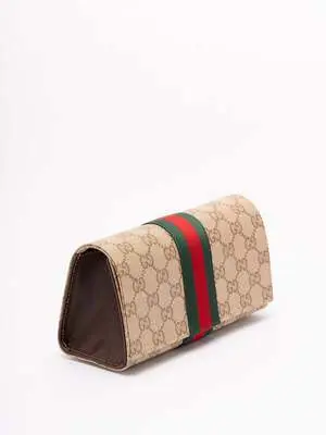 Gucci Monogrammed Canvas Pouch With Web Stripe - Multicolor