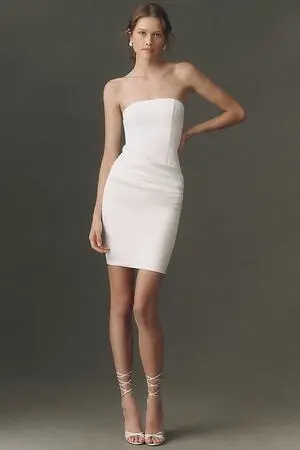 MARE MARE Ruched Strapless Midi Dress - Ivory