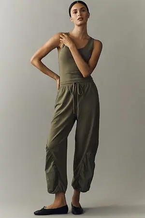 DAILY PRACTICE BY ANTHROPOLOGIE Daily Practice Drawstrg Jumpsuit - Olive