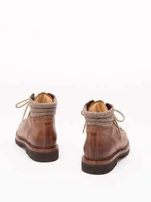 Brunello Cucinelli Calf Leather Lace-up Boots