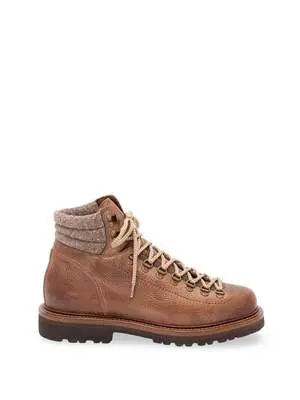 Brunello Cucinelli Calf Leather Lace-up Boots - Multicolor