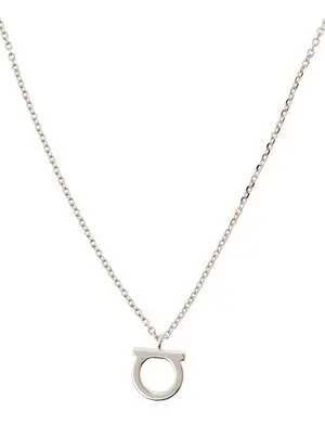 FERRAGAMO Gancini Charm Necklace In Brass - Silver
