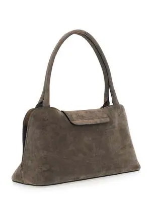 Versace Medium Ew Shoulder Bag In Calf Leather - Brown