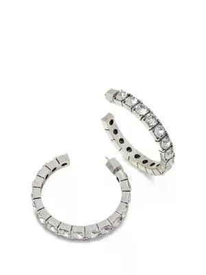 ALLSAINTS Embellished Hoop Earrings - Silver