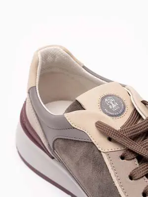 Brunello Cucinelli Calf Leather Lace Up Sneakers