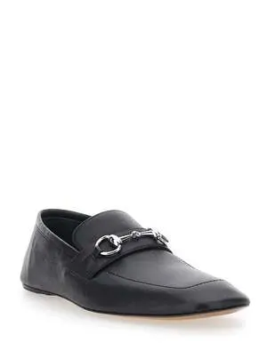 Gucci Edgar Leather Mocassins With Silver Tone Detail