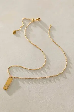BRENDA GRANDS Personalized Tag Necklace With Cubic Zirconia - M