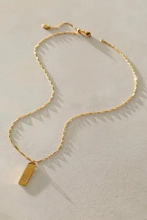 BRENDA GRANDS Personalized Tag Necklace With Cubic Zirconia - S