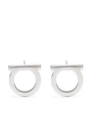 FERRAGAMO Gancini Stud Earrings - Silver