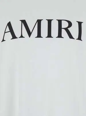 Amiri Crew Neck T-shirt With Logo Lettering Print In Cotton For - Multicolor