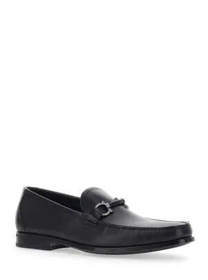 FERRAGAMO Loafers With Gancini Detail In Leather
