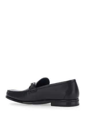 FERRAGAMO Loafers With Gancini Detail In Leather