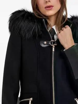 MORGAN Faux Fur-trimmed Coat
